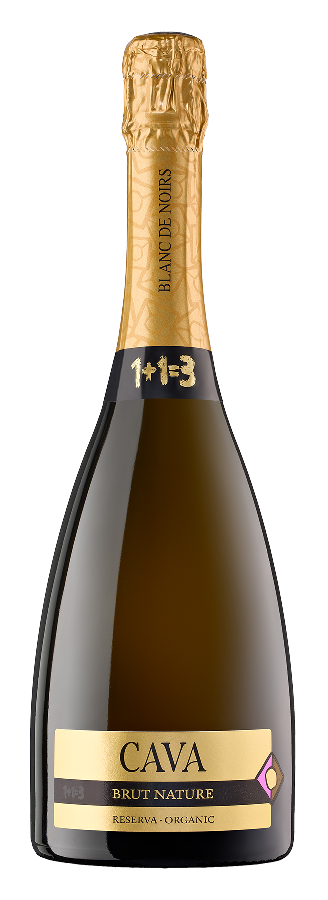 Cava 1+1=3 Blanc de Noirs Brut Nature Reserva Organic - Viva vin o mat